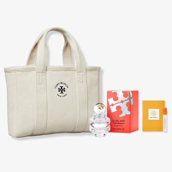 Tory Burch | Makeup | Low Start Tory Burch Cream Canvas Tote Bag ...